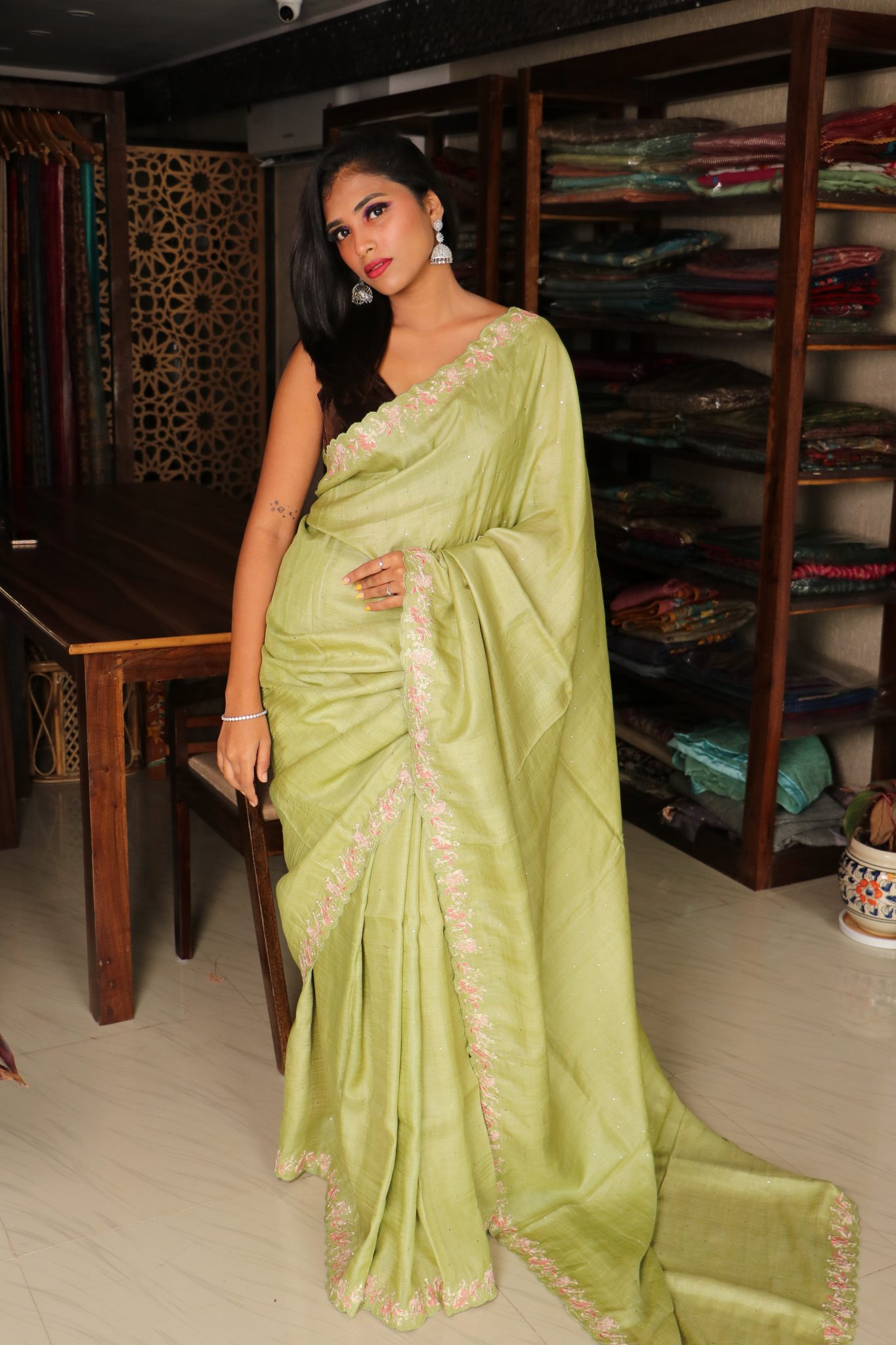 TUSSAR SILK with MUKAISH and Pita Work - TANTUVANA
