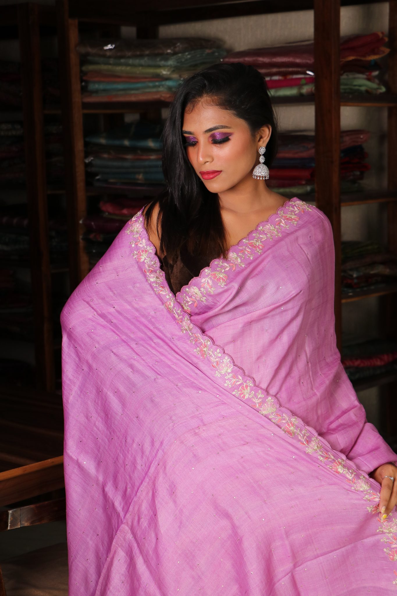 TUSSAR SILK with MUKAISH and Pita Work - TANTUVANA