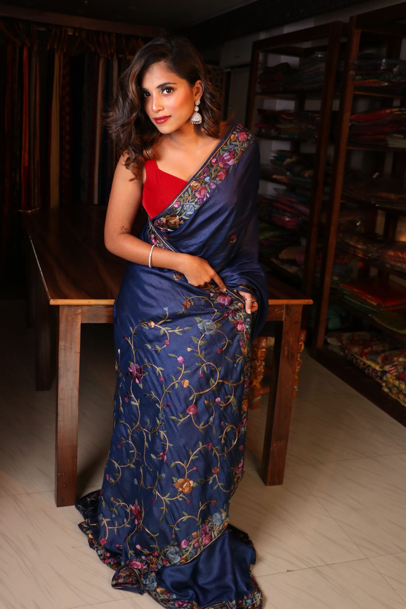 Blue Parsi Gara on Tussar - TANTUVANA
